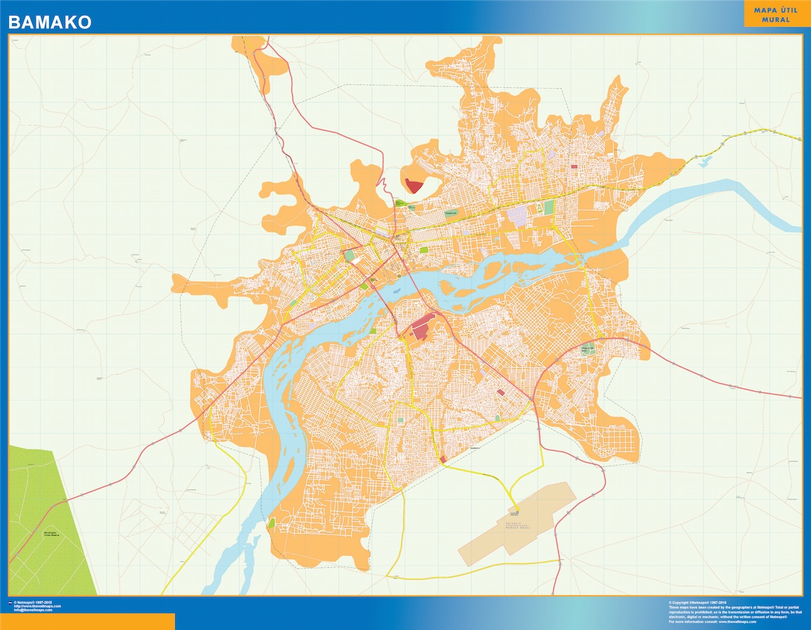 Bamako wall map | Wall maps