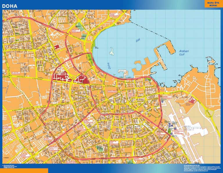Doha laminated map | Wall maps