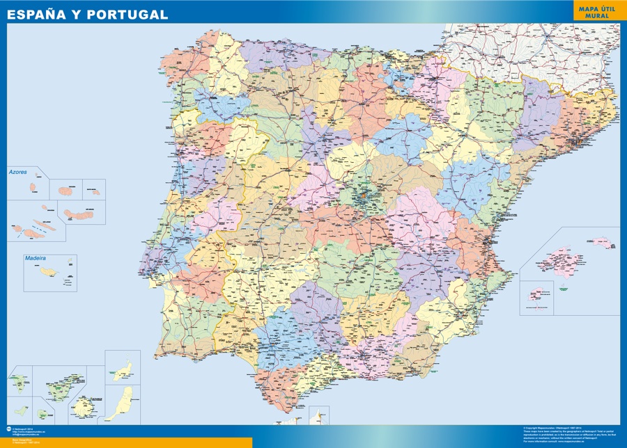 Map of Spain basic | Wall maps