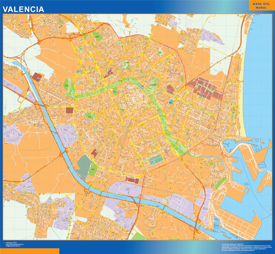 Map of Valencia Spain | Wall maps