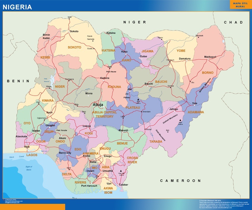 Nigeria map | Wall maps