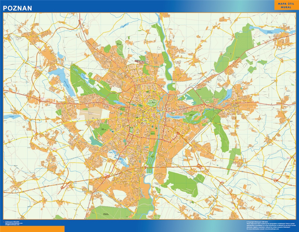 Poznan map Poland | Wall maps