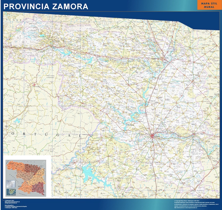 Province Zamora map from Spain | India wall maps for Asia and the world